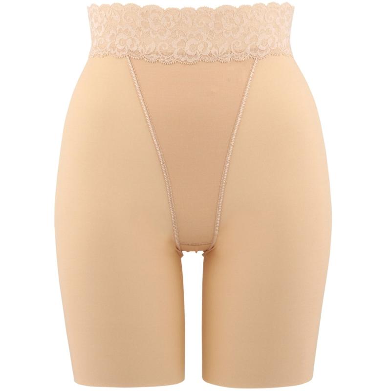[Triumph] （トリンプ） ボディライナー001 裏綿素材 3分丈ショーツヒップからふとももまで、接ぎ目のない3分丈で、すっきりとしたヒップラインを作ります身生地、レースともに伸縮性にすぐれた裏綿素材を採用しましたバックシームギャザリ...