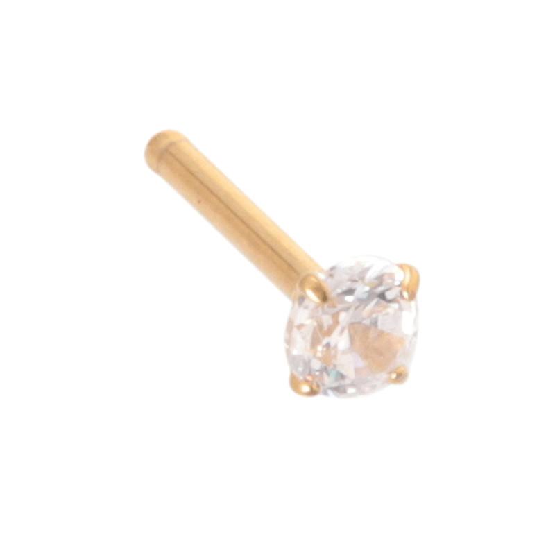 [PIAcollection] 鼻ピアス ジュエル 立て爪 3mm ノーズスタッド 20G シルバー ゴールド ハナピアス ボディピアス ボディーピアス素材；ステンレス