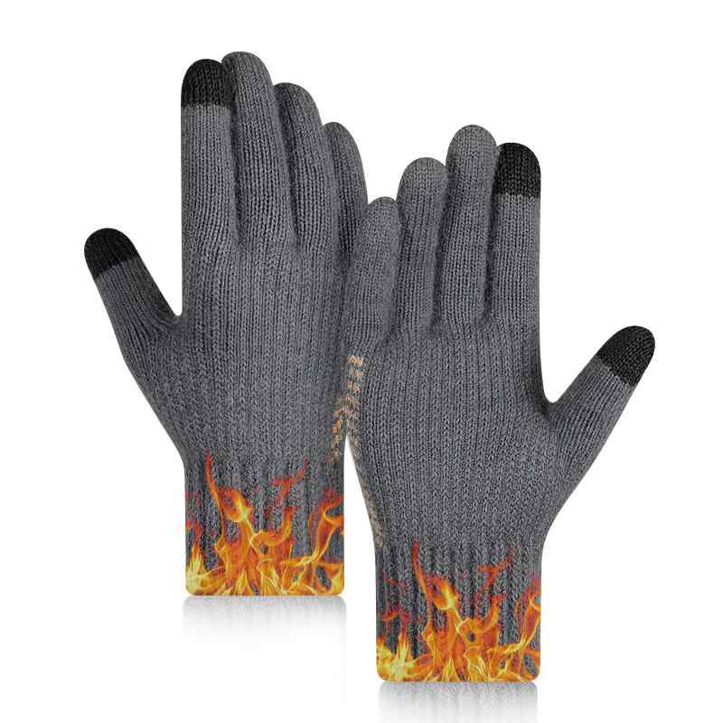 [Maiso] 手袋 メンズ 冬 防寒手袋 ニットグローブ 厚手 ニット手袋 防寒グローブ 保温 てぶくろ 暖かい 柔らか 伸縮性 自転車 通勤 通学 男女兼用