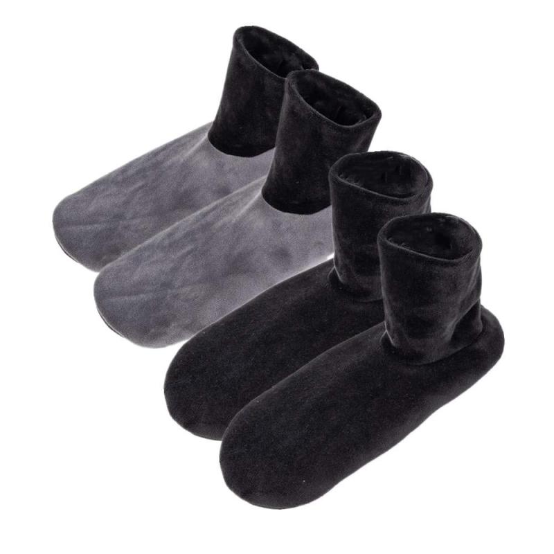 [IPPON] 2足セット ルームソックス 暖かい ルームカバー 足首までぽかぽか フロアソックス 滑り止め ルームシューズ 靴下 足冷え解消 メンズ レディース P189【セット内容】2足（2色）セット　メンズ：ブラック＆グレー（24cm...