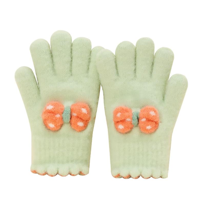 [QINTIAN] キッズ手袋 男の子 女の子 小学生 おしゃれ 可愛い リボン 児童 グローブ 子供用 あったか手袋 全指 保温 防寒 通園 通学 自転車 子ども用素材：ポリエステルの素材でしなやかで柔らかく、伸縮性に優れており、軽いのに...