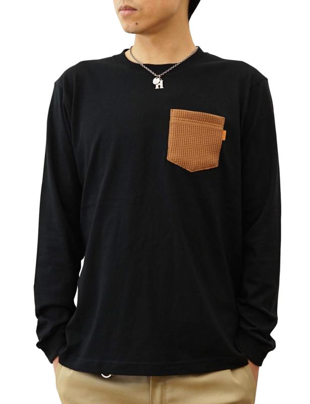 [ジーンズバグ] 長袖ワッフルポケT オリジナル 本革 タブ アクセント 長袖 ワッフル ポケット Tシャツ メンズ レディース PKLRT-WFLサイズ：肩幅/着丈/身幅/袖丈(cm)XS：39/62/46/58　S：42/65/49/6...