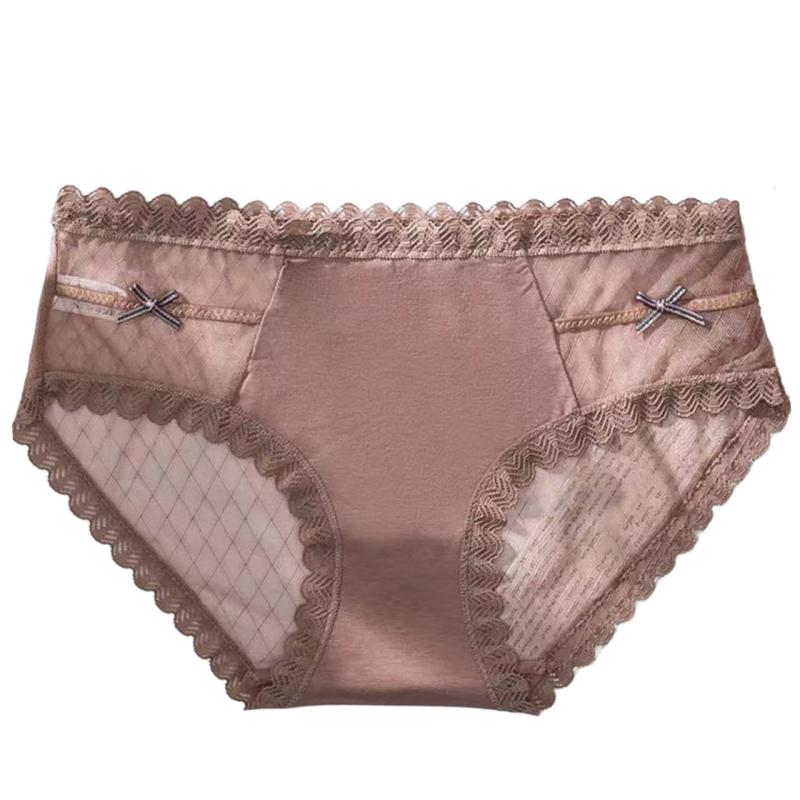 [ホワイトファング] 下着 ショーツ パンツ ミッドウエスト レース メッシュ シームレス リボン レディース TT723女性の魅力を引き立てるミッドウエストショーツは、可愛いレースとメッシュの組み合わせが特徴的。お腹をやさしく包み込みなが...