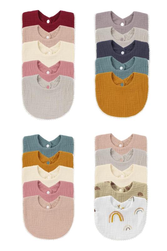 [EnDast] スタイ 5枚セット よだれ掛け あかちゃん用 エプロン bib ビブ タオル 速乾 吸収力 お得な5枚セット【選べる全4セット】かわいらしいデザインを中心に1セット5枚入りで4パターンをラインナップ。ペアルックやプレゼント...