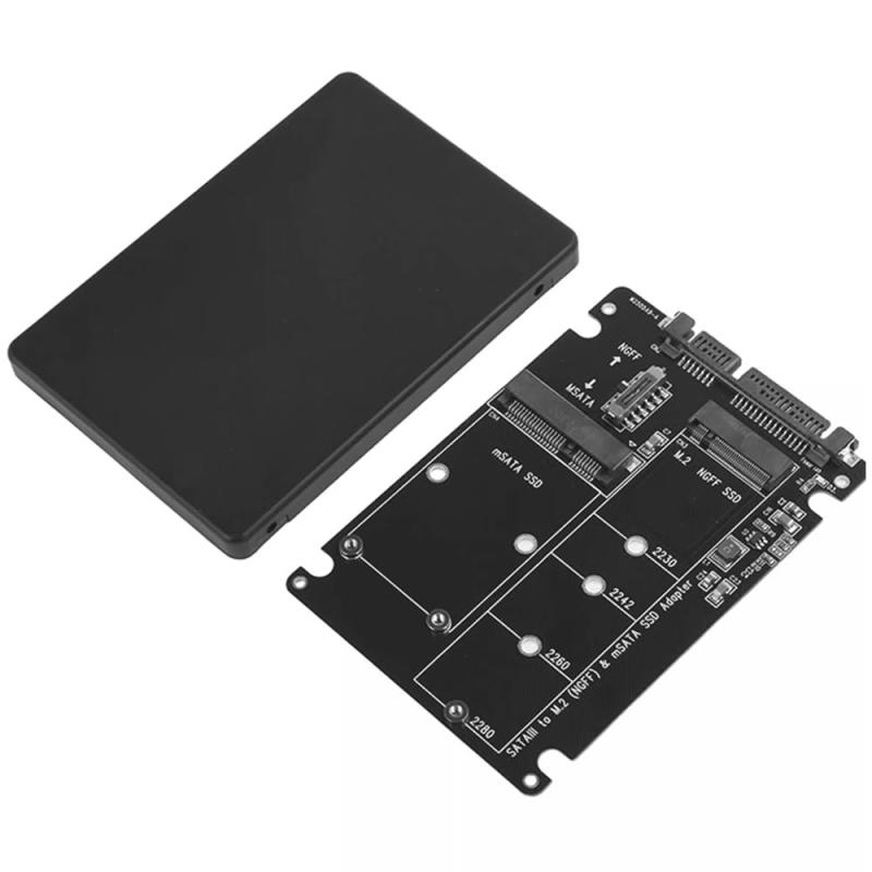DACAIFH コンボ M.2 NGFF 二重目的アダプタカード 殻付き MSATA SSD 変換ケース SSDをSATA 2.5に変換 アダプタ機能 スイッチトグル設計 m.2 sata 変換 高速転送 SSD収納 2in1 互換性便利 ...
