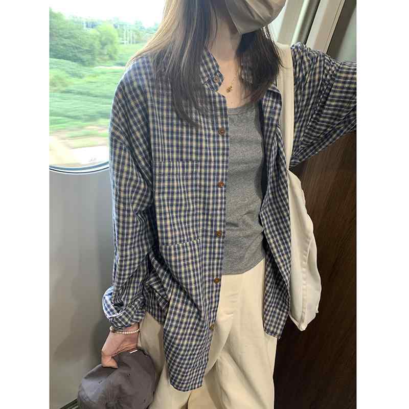 ・カテゴリ: シャツ・スタイル: 通勤風・主な素材: ポリエステル70-80%、綿30-50%・柄: 条紋/格子・袖丈: 長袖・版型: ワイドフィット・衣長: 普通(50cm超-65cm以下)・ネックライン: ポロ・袖型: シャツ袖・カラー...