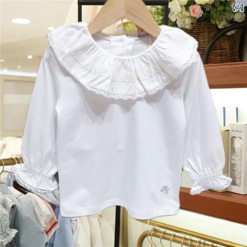 ・カテゴリ: 子供服・スタイル: 韓国版・主な素材: 綿95%・袖丈: 長袖・柄: 無地・カラー展開: ホワイト大襟、ホワイトドールカラー・サイズ展開: 90、100、110、120、130・対象年齢: 中小童(3~8歳)・対象身長: 10...