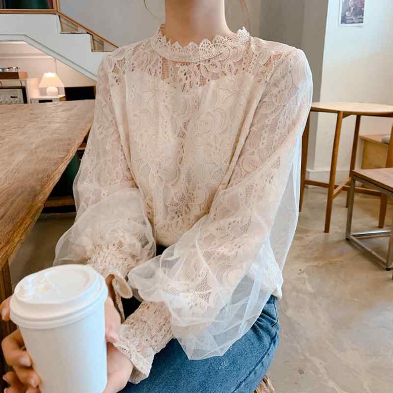・カテゴリ: シャツ・スタイル: 復古風・主な素材: 蕾丝、氨纶30%～50%、涤纶50%～70%・袖丈: 長袖・柄: 体育運動・カラー展開: 白色、黒色、杏色・サイズ展開: S、M、L、XL・ネックライン: 丸首・版型: ゆったり・衣長:...