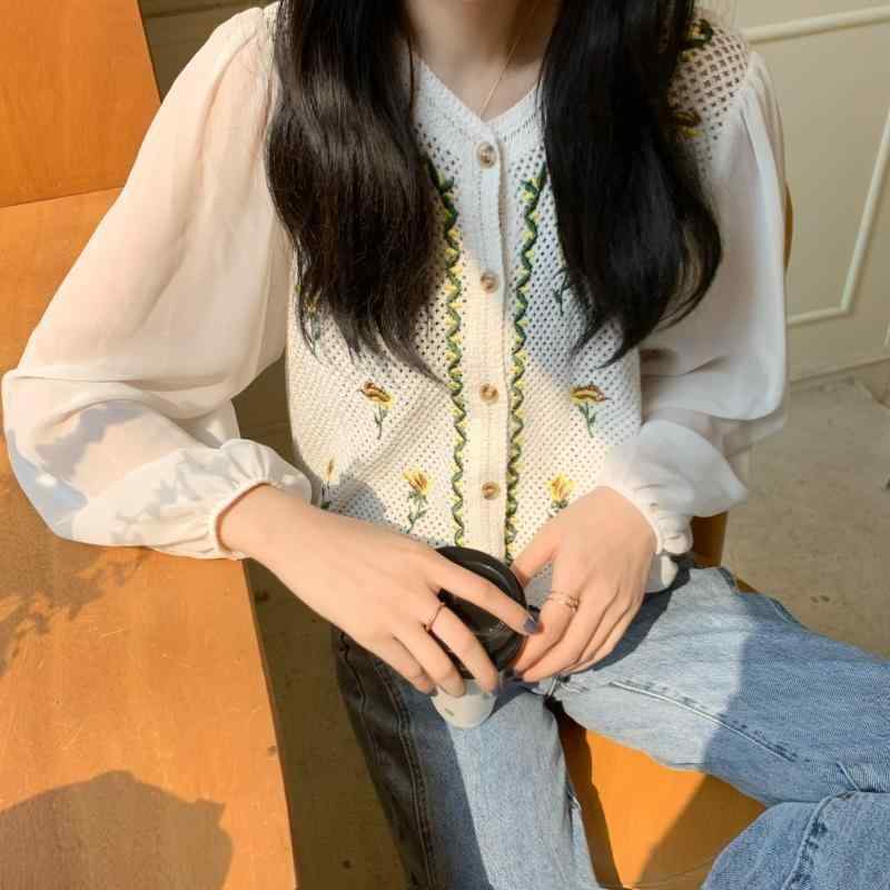 ・柄: 印花・スタイル: 日韓カジュアル、韓風・袖丈: 長袖・カラー展開: 白色、杏色・サイズ展開: 均码
