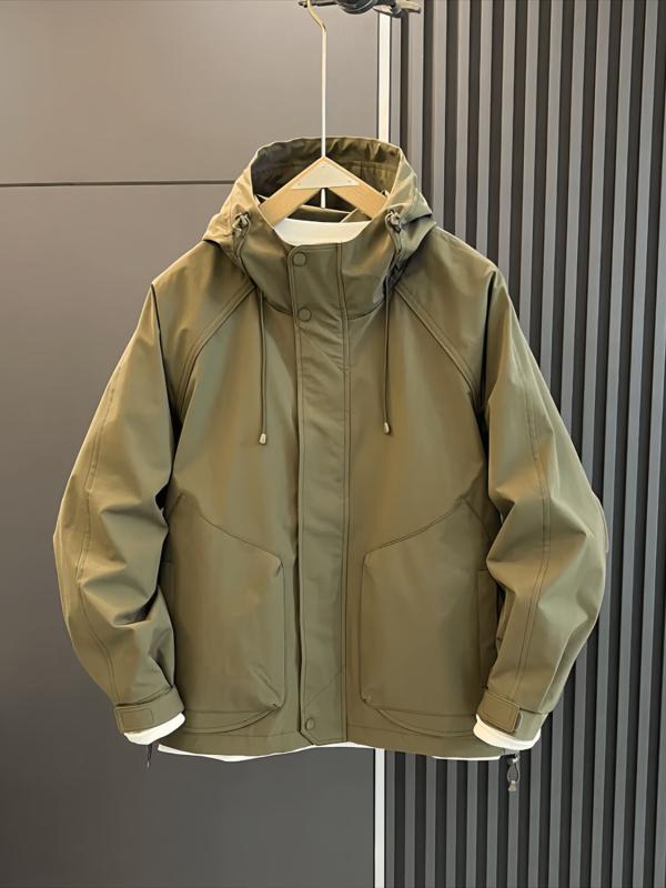 ・カテゴリ: ジャケット・スタイル: 韓国風・首元: スタンドカラー・シルエット: ルーズフィット・前立て: ジップ・フード: あり・厚み: 普通・柄: 無地・裏地: ポリエステル100%・主素材: ポリエステル100%・用途: 日常・ディ...