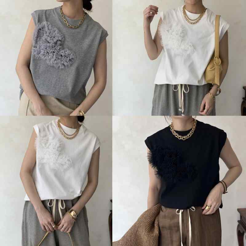 ・カテゴリ: Tシャツ・スタイル: 日系風・主な素材: 綿100%・柄: 無地・ネックライン: クルーネック・袖丈: ノースリーブ・加工: ニット・フィット: ルーズフィット・着丈: 約50-65cm・カラー展開: グレー、ホワイト、ブラッ...