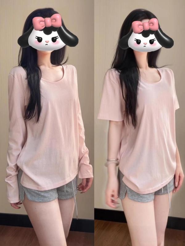 ・カテゴリ: Tシャツ・スタイル: 韓系・主な素材: 綿90-95%、ポリエステル30%以下・柄: 無地・ネックライン: Uネック・袖丈: 長袖、短袖・カラー展開: ブラック、ピンク、ブルー、ホワイト・サイズ展開: S、M、L、XL、XXL...