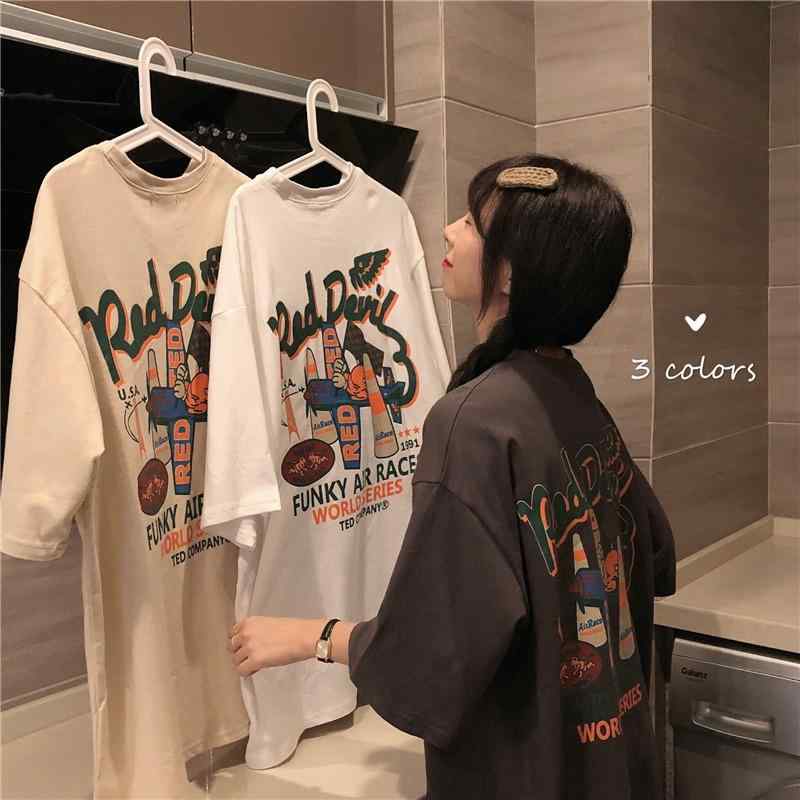 ・カテゴリ: Tシャツ・スタイル: 韓系風、日韓休闲・主な素材: ポリエステル90-95%、スパンデックス30%以下・袖丈: 短袖・ネックライン: 丸首・袖型: 標準袖・柄: 文字プリント・衣丈: 中長丈(65-80cm)・フィット感: ゆ...