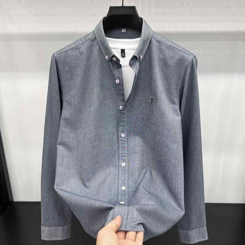 ・カテゴリ: シャツ・スタイル: 韓国版・主な素材: 綿96%以上・袖丈: 長袖・カラー展開: 沙色、牛仔色、橙色、白、灰、天藍、青緑・サイズ展開: M、L、XL、XXL、3XL、4XL・機能: 洗濯機洗い可、耐摩耗、吸湿速乾、色牢度高・ネ...