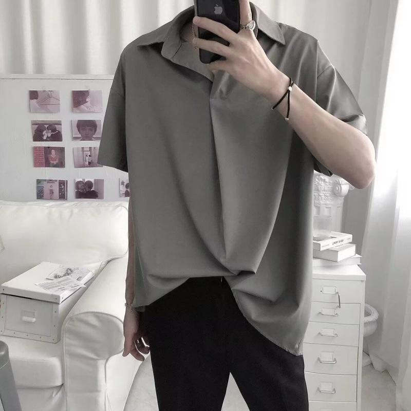 ・スタイル: 青春流行・版型: 合体型・領型: 翻領・袖丈: 五分袖・柄: 純色・厚み: 薄款・詳細: 口袋裝飾・対象年齢: 青少年・対象シーン: 日常・カラー展開: 黒色、白色、緑色・サイズ展開: M、L、XL、2XL・対象性別: 男・カ...