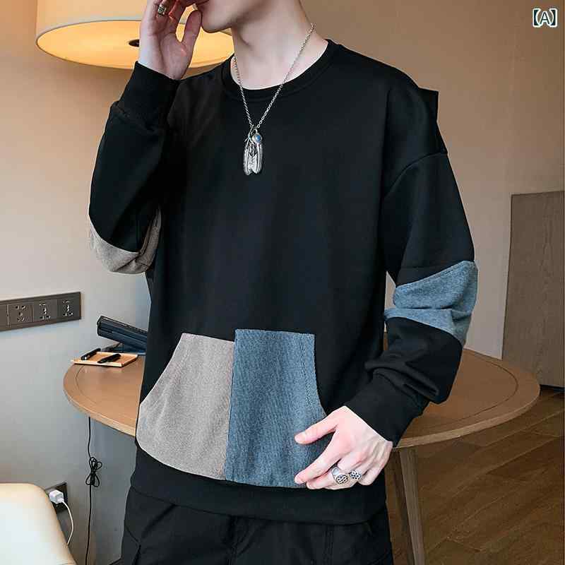 ・カテゴリ: Tシャツ・スタイル: 韓版・主な素材: ポリエステル100%・柄: 几何图案・版型: ワイド・ネックライン: ラウンドネック・袖丈: 長袖・袖型: 通常・厚み: 薄手・カラー展開: ブラック、ミリタリーグレー、ホワイト・サイズ...