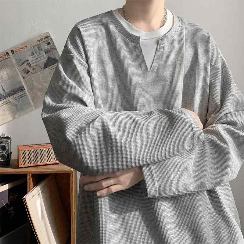 ・カテゴリ: Tシャツ・スタイル: 韓版・主な素材: ポリエステル95.5%・柄: 無地・版型: ルーズフィット・首元: ラウンドネック・袖丈: 長袖・袖型: 標準・厚み: 普通・カラー展開: ブラック、グレー・サイズ展開: M、L、XL、...