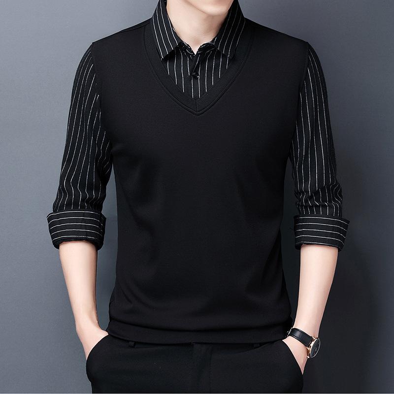 ・カテゴリ: Tシャツ・スタイル: 韓国版・主な素材: 綿50%・柄: 条紋・シルエット: 合体型・スタイル詳細: セットイン・ネックライン: 襟付き・袖丈: 長袖・袖型: 通常・厚み: 薄手・フィット感: ローマンリブ裾・プリントテーマ:...