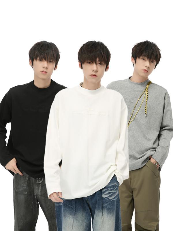 ・カテゴリ: Tシャツ・スタイル: 韓国風・主な素材: 綿83%、ナイロン17%・柄: 無地・版型: ゆったり・首元: クルーネック・袖丈: 長袖・厚み: 普通・カラー展開: ホワイト、グレー、ブラック・サイズ展開: S、M、L・重量: 1...