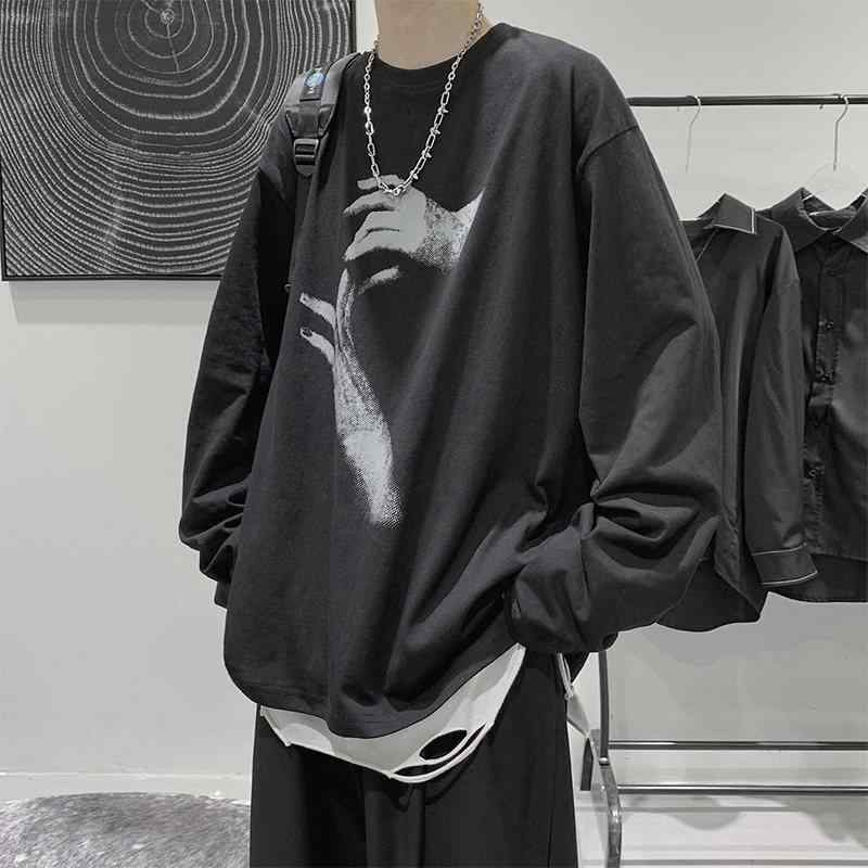 ・カテゴリ: Tシャツ・スタイル: カジュアル・主な素材: ポリエステル95%・柄: プリント・版型: ルーズフィット・対象年齢: 成人・対象性別: 男性・ネックライン: クルーネック・袖丈: 長袖・厚み: 普通・カラー展開: ホワイト、ブ...