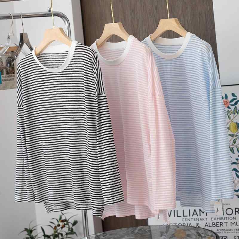 ・カテゴリ: Tシャツ・スタイル: 休闲・主な素材: 聚酯纤维90%～95%・柄: 条纹・袖丈: 長袖・ネックライン: 圆领・袖型: 常规・カラー展開: 粉红色、藍色、黒色・サイズ展開: M、L、XL、2XL・フィット感: 宽松型・衣丈: ...