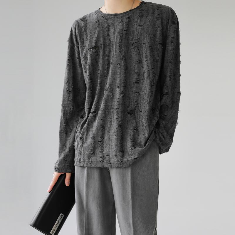 ・カテゴリ: Tシャツ・スタイル: 復古・主な素材: ポリエステル100%・柄: 無地・版型: ワイド・袖丈: 長袖・ネックライン: ラウンドネック・厚み: 薄手・カラー展開: ブラック、グレー・サイズ展開: M、L、XL、2XL、3XL・...