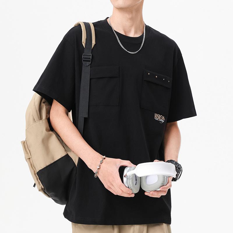 ・カテゴリ: Tシャツ・スタイル: 韓版・主な素材: 綿100%・柄: 無地・版型: ゆったり・ネックライン: クルーネック・袖丈: 短袖・厚み: 薄手・カラー展開: ブラック、ダークブラウン・サイズ展開: M、L、XL、2XL、3XL、4...