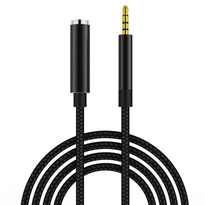 FamGift イヤホン延長線3.5 mm 4極 2 M ちょうステレオ ミニプラグイヤホン オーディオ延長ケーブル ナイロン編み TRRS AUXイヤホン Hi-Fi音質 24 Kきんめっきコネクタ スマートフォン/PC/TV/ディスプ【...