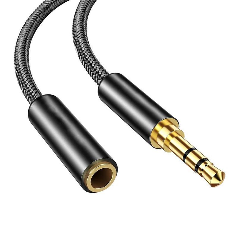 イヤホン 延長ケーブル 3.5mm オス-メス 2m ナイロン編み 金メッキ 耐久性 ノイズ低減 Android/i-Phone/PC/TV/車載AUX対応【長さ不足を解消】2メートルの延長コードが、オーディオ機器とイヤホン/ヘッドホン/ス...