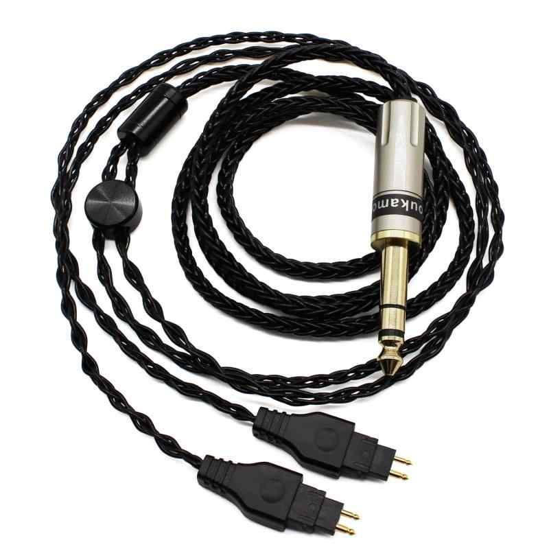 Youkamoo交換用オーディオアップグレードケーブル 互換性 Compatible for Sennheiser HD650 HD600 HD580 HD660S HD660S2 HD58X Massdrop HD6XX 銀メッキ銅ケーブ...