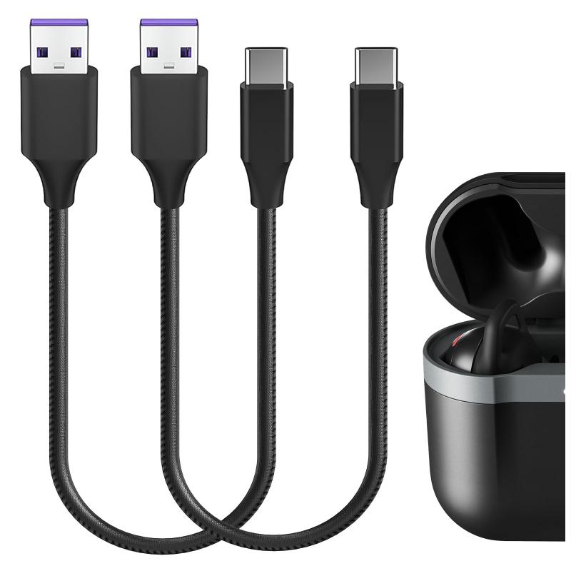 Geekria PUレザー 充電ケーブル 互換性 Type-C 充電コード USB to USB-C スカルキャンディSkullcandy Method 360 ANC Push ANC Active Dime Evo Sesh ANC A...