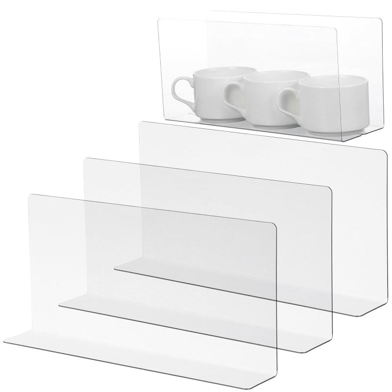DOITOOL 仕切り板 l字 仕切り l型 25cm 仕切りスタンド 5個 透明 しきり板 スーパーマーケット仕分けバッフル L字 仕切り棚 商品仕切り板【店舗用 棚 仕切り 商品仕切り板】サイズ：25.00x12.00x4.50cm。こ...