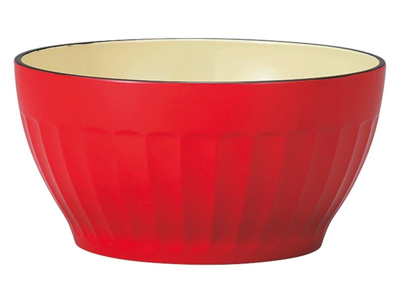 山中塗 ナチュール グルーブ ボウル レッド M16492-3サイズ:約直径12.5×高さ6.7cm素材:飽和ポリエステル樹脂 とABS樹脂の合成樹脂生産国:日本