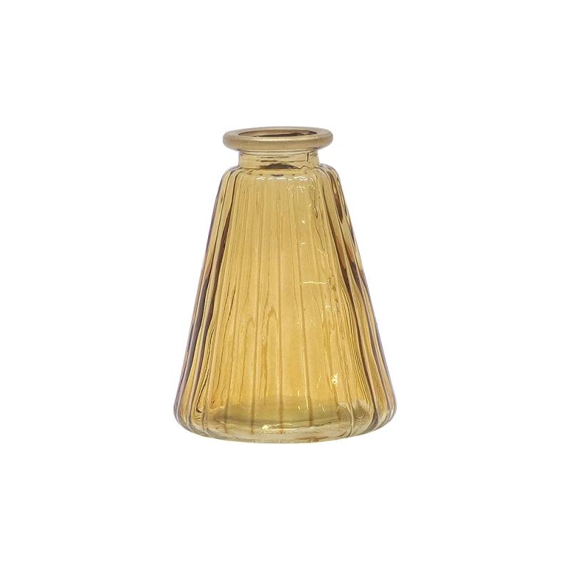キーストーン 花瓶 ゴールドリム グラスベース トライアングル 7.5×7.5×10cm イエロー IN050935原産国:中国材質:ガラス
