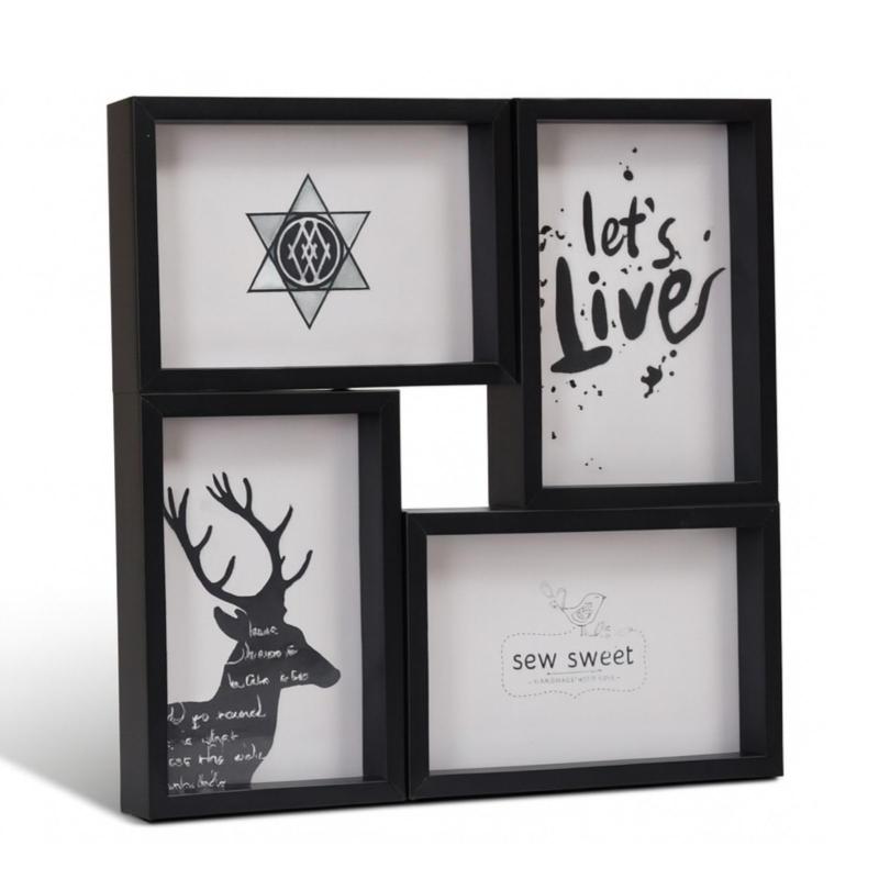 morytrade 絵はがきサイズ フォトフレーム 4連 壁掛け 卓上 両用 北欧風 写真立て モノトーンインテリア【飾るだけでセンスアップ】 北欧テイストのシンプルなフォトフレーム。モノトーンのフレームが空間に自然となじみ、写真やポストカ...