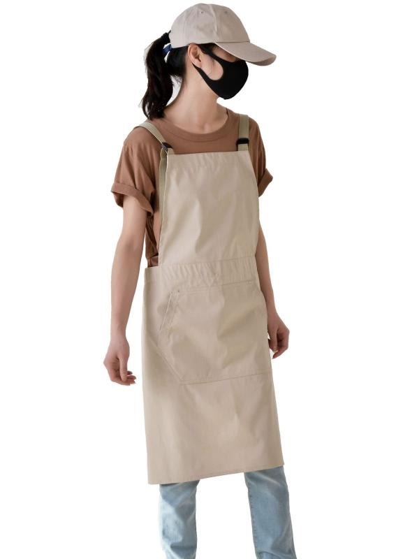 [淇家惠QIJIAHUI] エプロン 完全防水 防汚エプロン 便利な調節 無地 おしゃれ 大容量ポケットワンサイズ 保育士 ポケット付き 料理 作業用 伸縮バンドデザイン 男女兼用【優質キャンバス材質】本商品は優質キャンバス材質を採用してい...