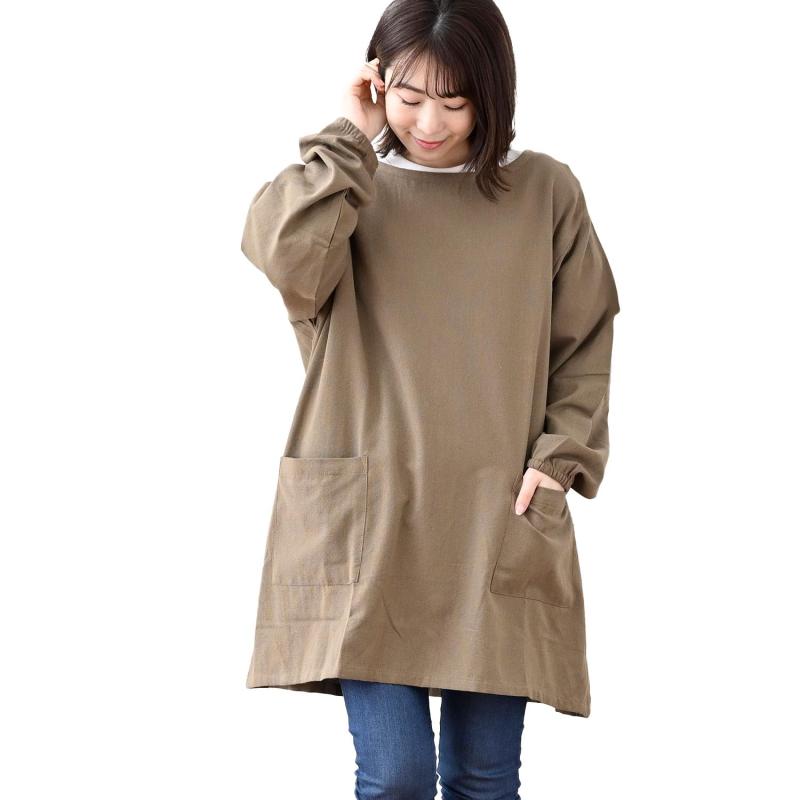 レップ(Rep) 割烹着 エプロン シワになりにくい レディース フリーサイズ おしゃれ 作業用 保育士 スモック 大人 プレゼント リサイクル素材