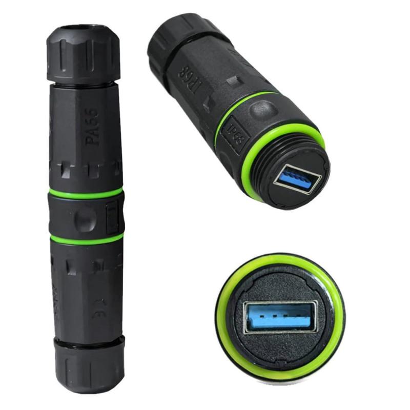 CY コネクタ M20 ロック IP68 防水 RJ45 タイプ A SC タイプ C 10Gbps USB3.1 メス - USB-C メス延長アダプタ カプラ