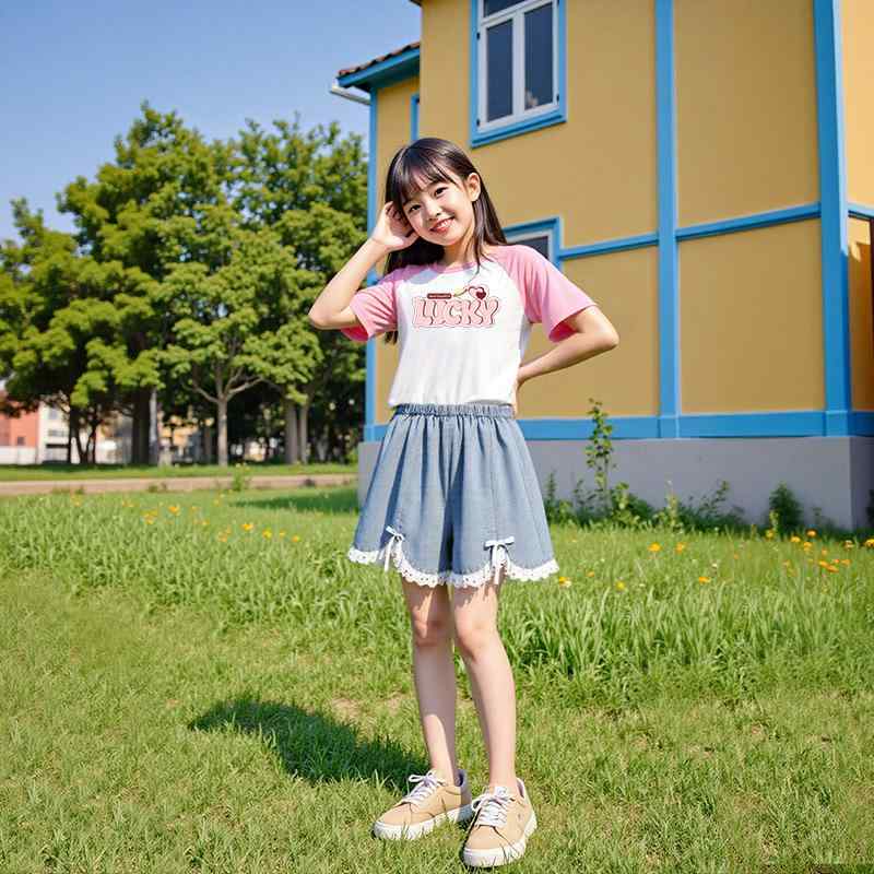 ・スタイル: カジュアル・主な素材: 綿50%・カテゴリ: デニムショーツ・対象性別: 女児・対象年齢: 8歳以上・対象身長: 110cm、120cm、130cm、140cm、150cm、160cm・パンツ丈: ショート・柄: 無地・ウエス...