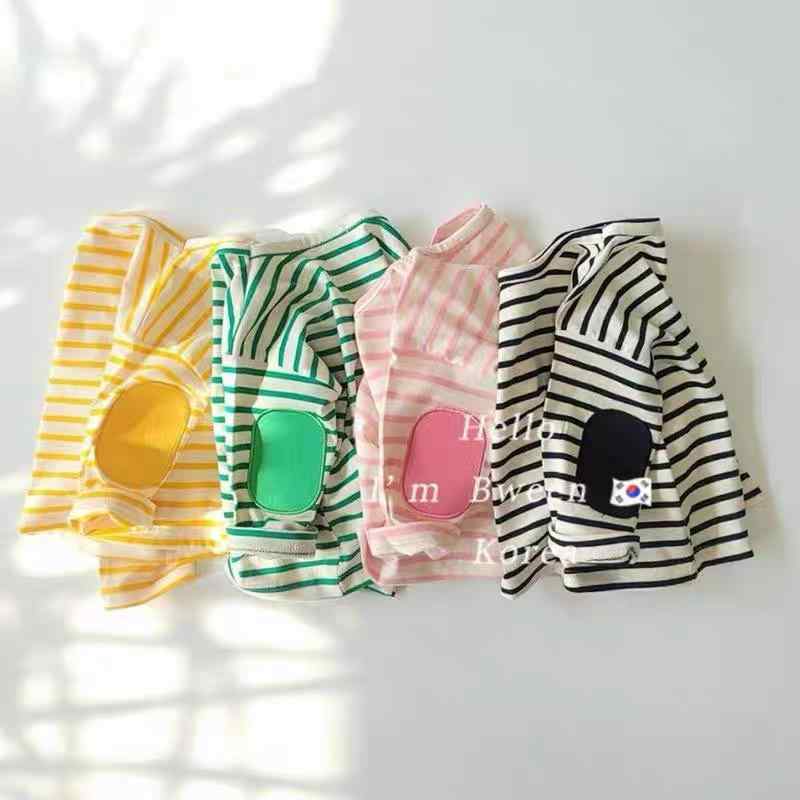 ・カテゴリ: 童Tシャツ・スタイル: 韓版・主な素材: 綿95%・袖丈: 長袖・ネックライン: 丸首・柄: 条紋、単色・要素: 条紋、可愛い・機能: 吸湿排汗・カラー展開: ピンク、ブラック、イエロー、グリーン・サイズ展開: 73、80、9...