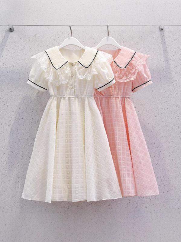 ・カテゴリ: 連衣裙・スタイル: 小香風・主な素材: ポリエステル繊維（ポリエステル）99%・柄: 単色・性別: 女性・対象年齢: 中小童（3～8歳、100～140cm）・カラー展開: ピンク、アプリコット・サイズ展開: 110、120、1...