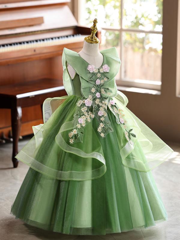 ・カテゴリ: 童礼服・スタイル: 公主・主な素材: 聚酯纤维80%・裏地: 聚酯纤维80%・対象年齢: 3〜8歳・対象身長: 100〜140cm・対象性別: 女・カラー展開: 緑・サイズ展開: 110cm,120cm,130cm,140cm...