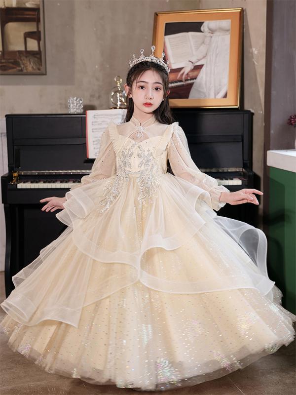 ・カテゴリ: 童礼服・礼服タイプ: 婚礼服・適用性別: 女・適合年齢段: 中小童(3~8歳)・適合身高: 110cm、120cm、130cm、140cm、150cm、160cm、170cm・主な素材: 聚酯纤维(涤纶)90%-95%・裏地素...