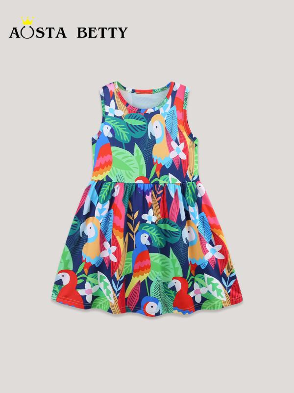 ・スタイル: 欧美・主な素材: ポリエステル95%、スパンデックス5%・カテゴリ: ワンピース・袖丈: 短袖・柄: プリント・デザイン: プリンセススカート、可愛い