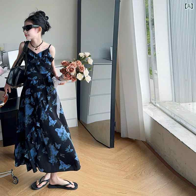 ・カテゴリ: 童連衣裙・スタイル: 甘美・主な素材: 醋酸纤维80%・柄: 花朵,抽象・デザイン: 吊帯・スカートスタイル: A字・カラー展開: 蝶々連衣裙・サイズ展開: 120cm,130cm,140cm,150cm,160cm,170c...