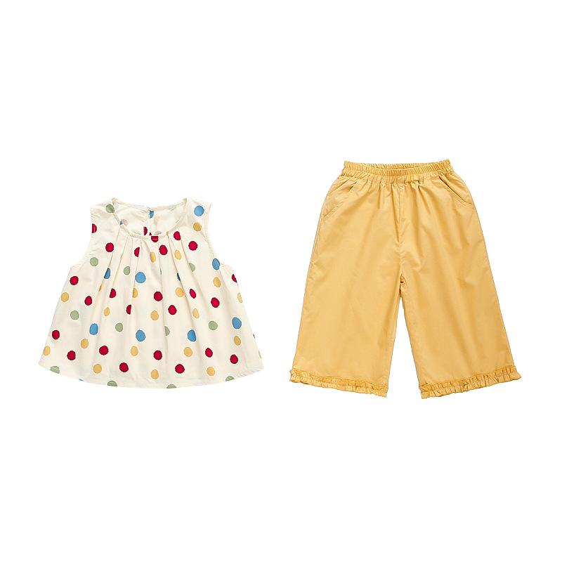 ・カテゴリ: 童セット・スタイル: 韓国風・セット内容: 2点セット・対象年齢: 中小童・対象身長: 90cm、100cm、110cm、120cm、130cm、140cm・袖丈: 無袖・フード: なし・パンツ丈: 七分・厚み: 薄手・柄: ...