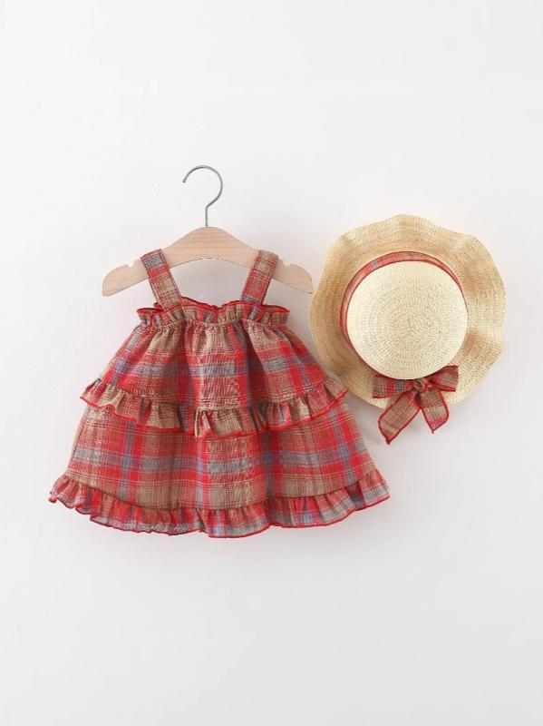 ・カテゴリ: 童スカート・スタイル: 韓国風・主な素材: 綿90%・柄: 格子、抽象・カラー展開: 赤・サイズ展開: 80、90、100、110・袖丈: ノースリーブ・スカートスタイル: プリンセス・裏地素材: 綿80%・対象年齢: 1〜3...