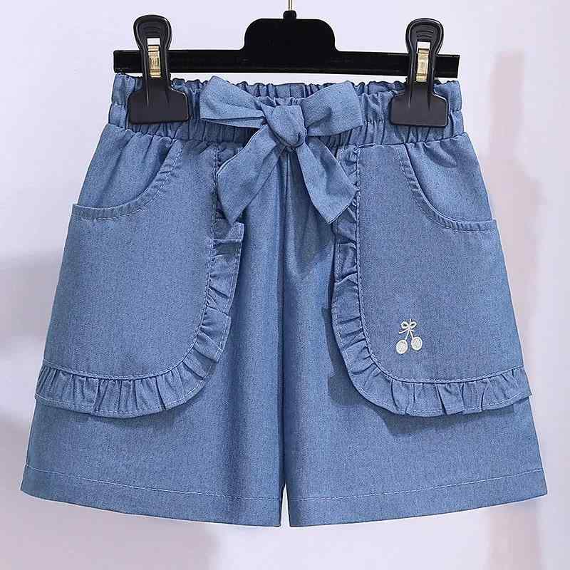 ・スタイル: 甘美・種類: デニムショーツ・主な素材: デニム50%・厚み: 普通・対象: 女性・柄: 卡通・要素: 可愛い、花辺・ウエスト: ハイウエスト・カラー: ブルー・適合身長: 110cm、120cm、130cm、140cm、15...