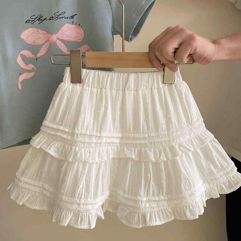 ・カテゴリ: 童スカート・スタイル: 他の・主な素材: 綿100%・柄: 無地・スカート丈: 超短丈・スカートスタイル: 他の・裾デザイン: スプライス・カラー展開: 白色 带安全裤,粉色蝴蝶结上衣+白色短裙・サイズ展開: 90,100,1...