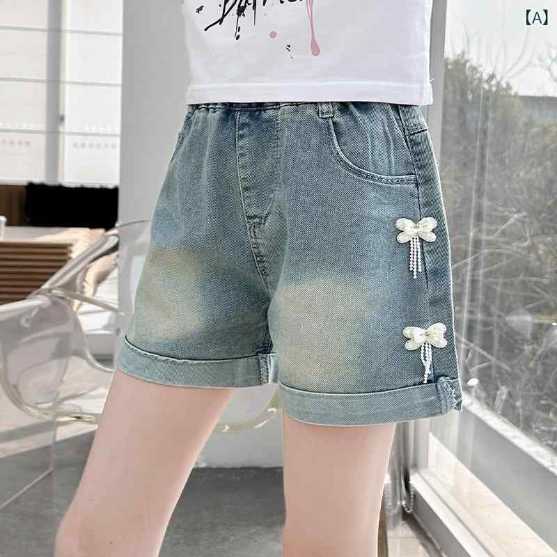 ・スタイル: 甘め・主な素材: 綿90%・カテゴリ: デニムパンツ・対象性別: 女児・対象年齢: 中大児(8歳以上、140cm以上)・対象身長: 120cm、130cm、140cm、150cm、160cm、170cm・パンツ丈: ショート・...